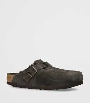 BIRKENSTOCK Shearling Boston Clogs - Brown