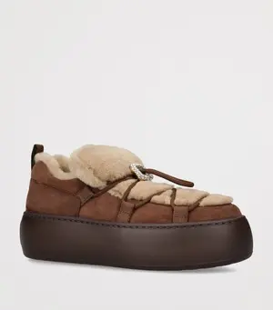 ROGER VIVIER Suede-shearling Viv' Up Sneakers