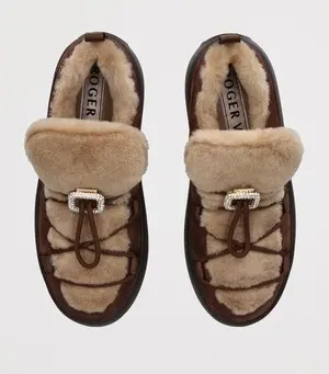 ROGER VIVIER Suede-shearling Viv' Up Sneakers