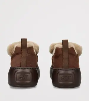 ROGER VIVIER Suede-shearling Viv' Up Sneakers