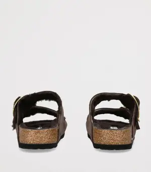 BIRKENSTOCK Suede-shearling Arizona Sandals - Brown