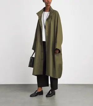 Eskandar Cotton-blend Drop-shoulder Raincoat