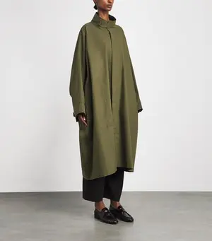 Eskandar Cotton-blend Drop-shoulder Raincoat