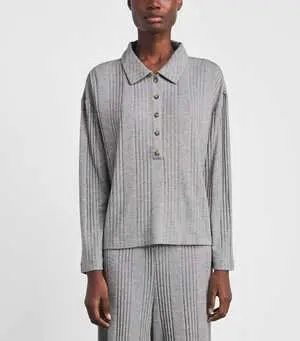 Eberjey Ribbed Pyjama Top - Grey