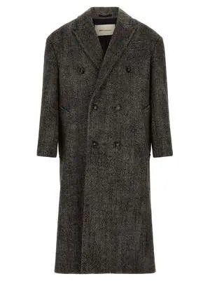 AMI Paris Double-breasted Coat - Black
