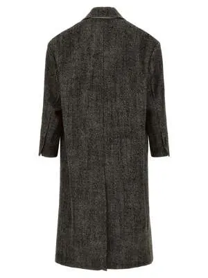 AMI Paris Double-breasted Coat - Black