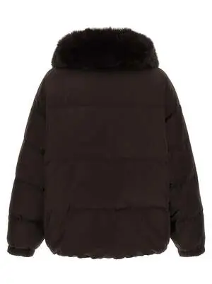YVES SALOMON Flannel Down Jacket With Mittens