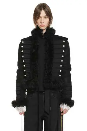 ANN DEMEULEMEESTER Maldus Cropped Marsina Jacket - Black