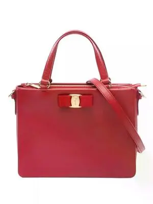 FERRAGAMO 2010s Small Vara Tote Bag - Red