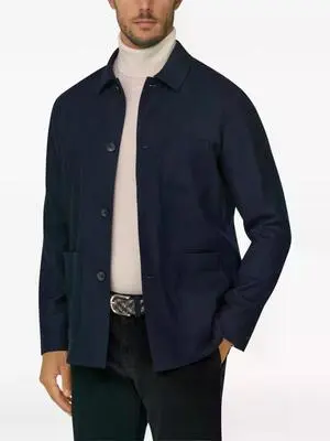 Boggi Milano Shacket In Diagonal Wool
