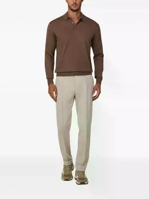 Boggi Milano Trousers In Technical Jersey - Neutrals