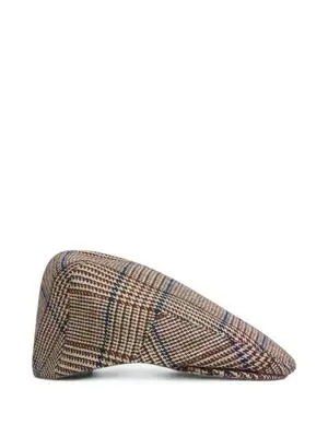 LOCK & CO. HATTERS Gill Check-pattern Flat Cap - Brown