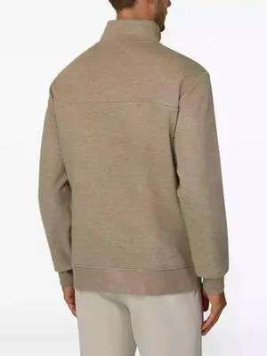 Boggi Milano Quarter-zip Sweatshirt In Cotton Blend Scuba Mélange