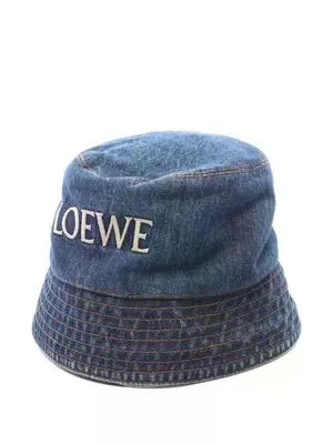 Loewe 2020s Logo-embroidered Denim Bucket Hat - Blue