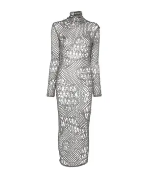 DONDUP Open-knit Dress - Silver