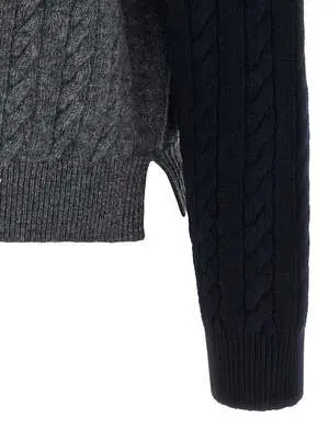 FERRAGAMO Color Block Braid Sweater