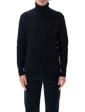 FORTELA Ribbed Turtleneck Sweater - Blu