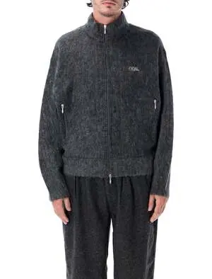 Nanamica Zip-up Knit Cardigan - Mix Charcoal