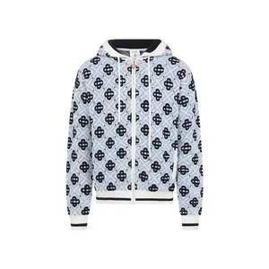 Casablanca Monogram Zip-up Hoodie In 100% Wool - Multicolour
