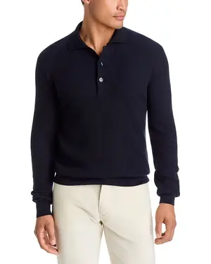 Brioni Cashmere & Wool Vanise Sweater Polo - Navy