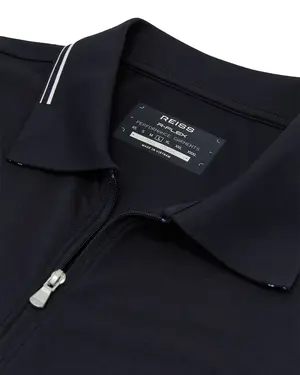 REISS Vale Half Zip Polo - Navy