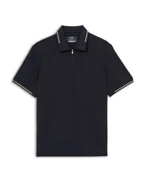 REISS Vale Half Zip Polo - Navy