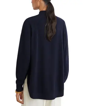 REISS River Funnel Neck Curved Hem Sweater