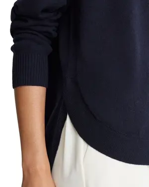 REISS River Funnel Neck Curved Hem Sweater
