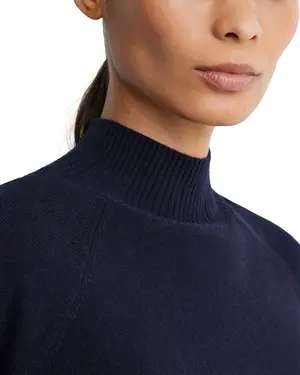 REISS River Funnel Neck Curved Hem Sweater