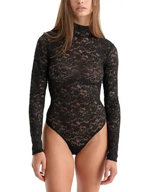 Good American The Lace Turtleneck Bodysuit