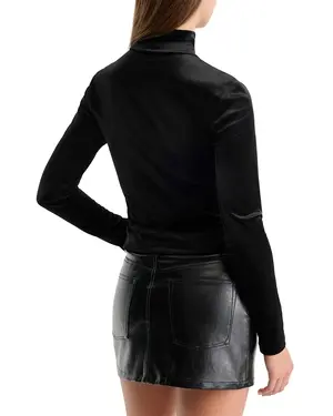 Good American The Velvet Turtleneck Top