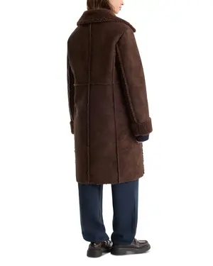Good American The Faux Suede Long Coat