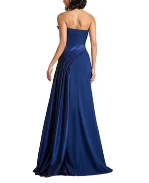 Tadashi Shoji Belair Strapless Draped Gown