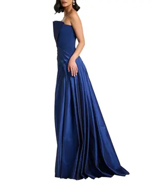 Tadashi Shoji Belair Strapless Draped Gown