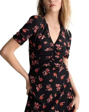 Diane Von Furstenberg Koren Reversible Ruched Mesh Dress