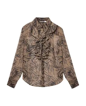 Mint Velvet Ruffle Detail Button Down Blouse