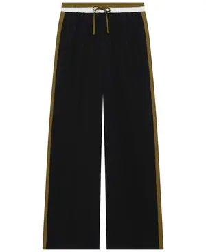 Mint Velvet Side Stripe Tie Waist Wide Trousers