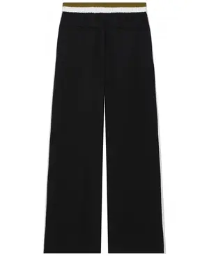 Mint Velvet Side Stripe Tie Waist Wide Trousers