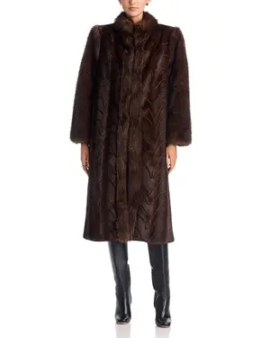 DUCIE Betty Faux Fur Coat - Pine Cone
