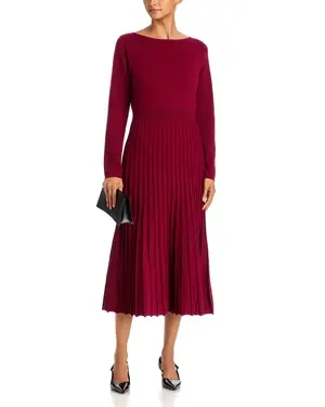 AREA STARS Miller Boat Neck Ribbed Sweater Dress