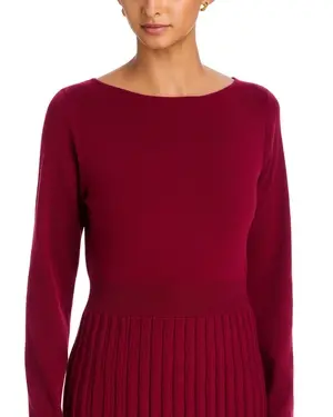 AREA STARS Miller Boat Neck Ribbed Sweater Dress