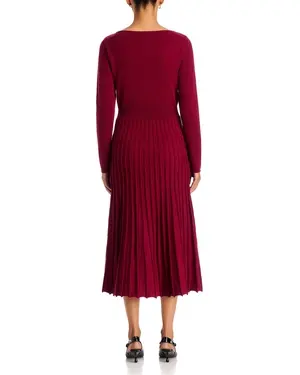 AREA STARS Miller Boat Neck Ribbed Sweater Dress