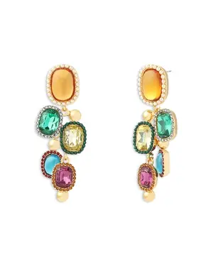 Kurt Geiger Signature Eagle Stone Chandelier Earrings - Multi/gold