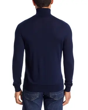 Isaia Filo Di Corallo Fine Gauge Merino Wool Turtleneck Sweater - Navy