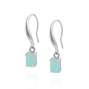 NELLOU JEWELLERY Amazonite Octavia Drop Earrings - Silver
