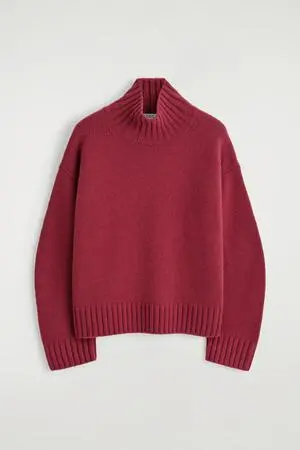 Cos Chunky Pure Cashmere Mock-neck Sweater - Red