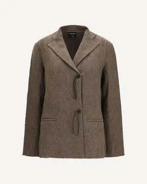 Giorgio Armani Wool Jersey Jacket With Leather Tassels