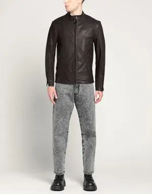 STREET LEATHERS Jacket Charcoal Size Leather - Grey