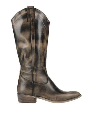 DIVINE FOLLIE Woman Boot Burgundy Size 9 Leather Beige