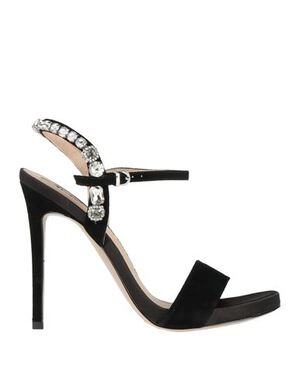 LUCIANO BARACHINI Sandals Size Leather - Black